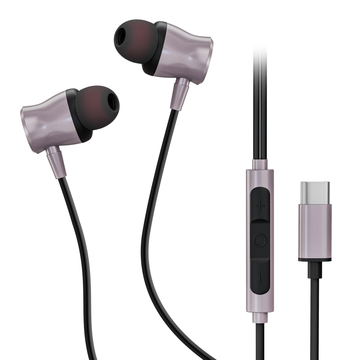 REALFIT Type-C Earphones with Hi-Res Audio & Built-In Mic Wired (Pink ...